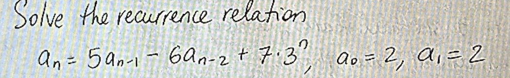 Solved discrete math solve the recurrence relation, an = | Chegg.com