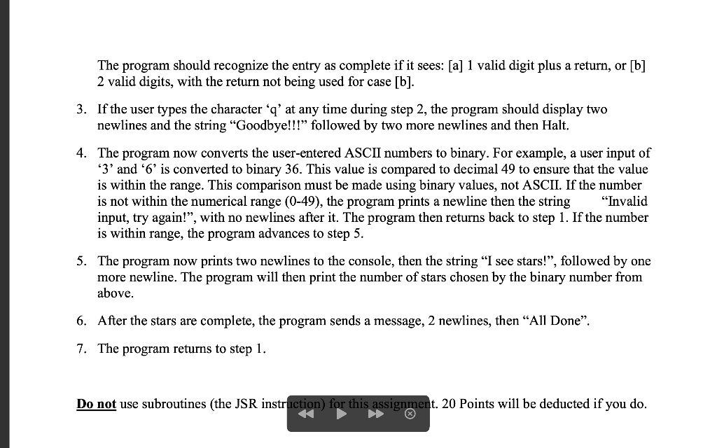 Solved Description: This LC-3 assembly language program will | Chegg.com