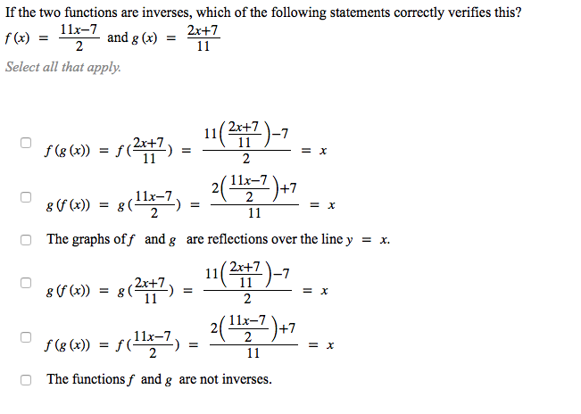 Solved Find the inverse of f(x) = 6x-6 , if it exists. Enter | Chegg.com