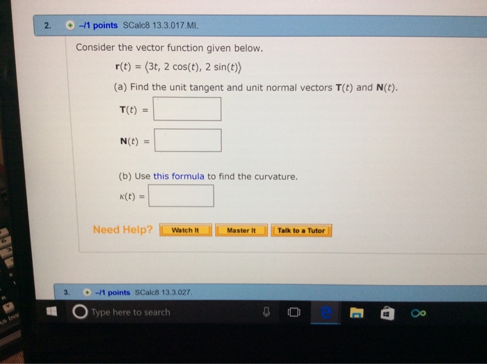 Solved Consider The Vector Function Given Below Rt 4175