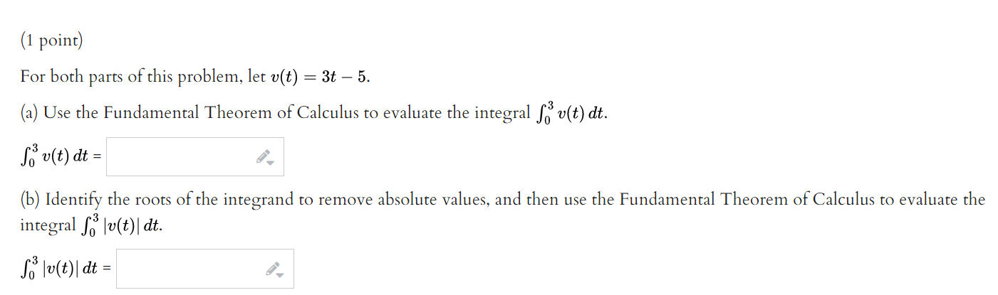 Solved (1 point) For both parts of this problem, let | Chegg.com