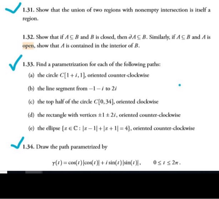 Solved 1.31. Show that the union of two regions with | Chegg.com