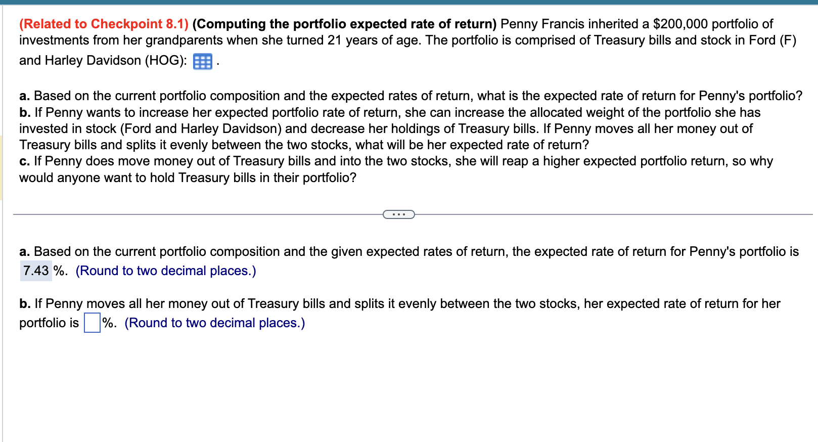 Solved Data table(Related to Checkpoint 8.1) (Computing the | Chegg.com