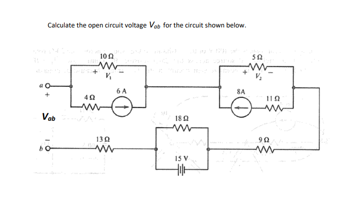 Solved Calculate the open circuit voltage Vab for the | Chegg.com
