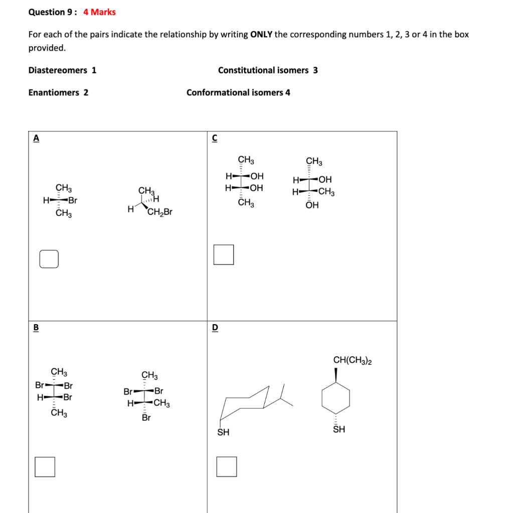Solved For each of the pairs indicate the relationship by | Chegg.com
