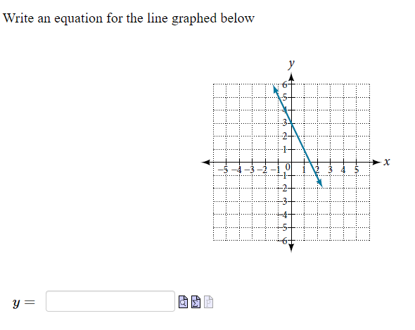 Solved Write an equation for the line graphed below X تا دوا | Chegg.com