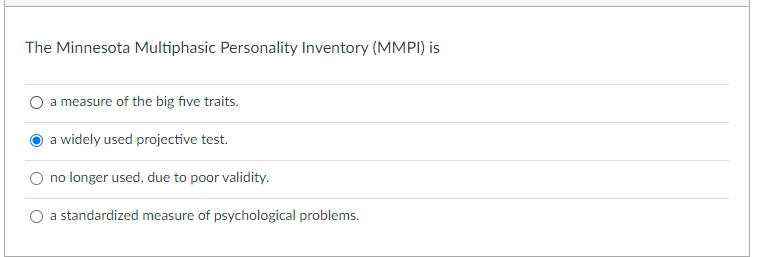 Solved The Minnesota Multiphasic Personality Inventory | Chegg.com