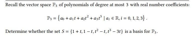Solved Recall the vector space P3 of polynomials of degree | Chegg.com