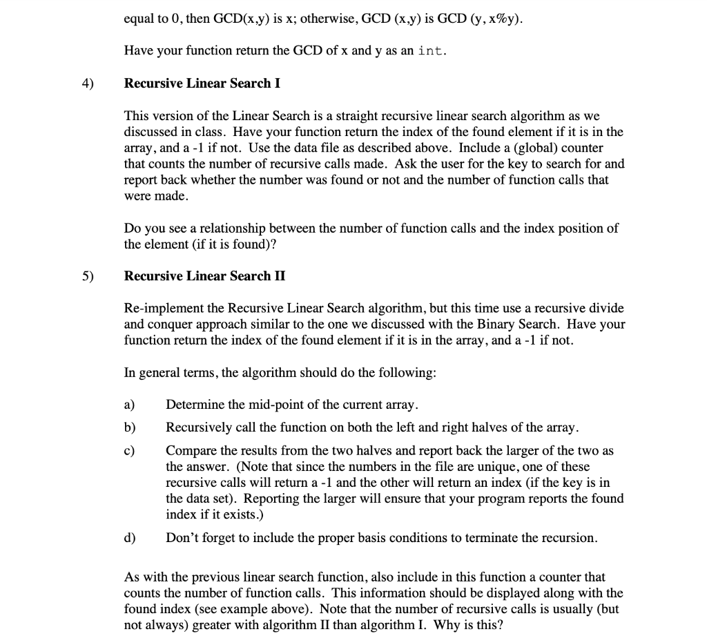 Solved Program 1 - Some General Recursive Algorithms As we | Chegg.com