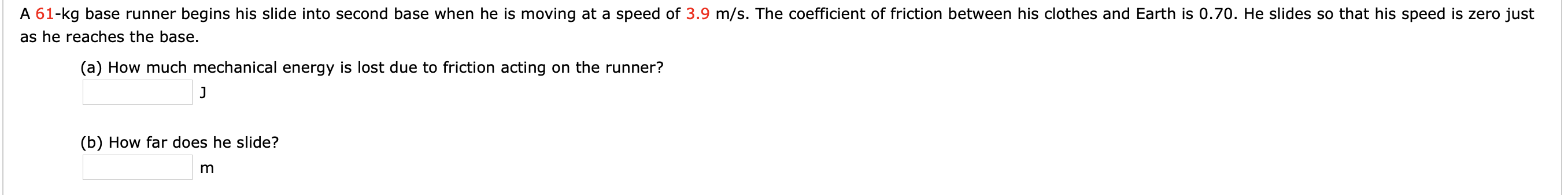 Solved A 61-kg base runner begins his slide into second base | Chegg.com
