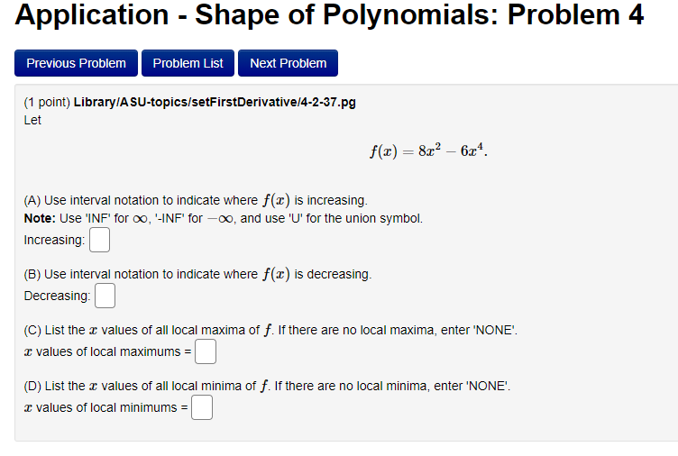 Solved Application - Shape of Polynomials: Problem 4 | Chegg.com