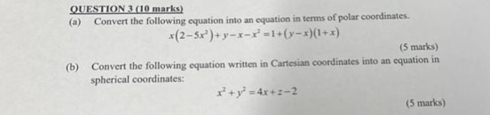 Solved QUESTION 3 (10 ﻿marks)(a) ﻿Convert the following | Chegg.com