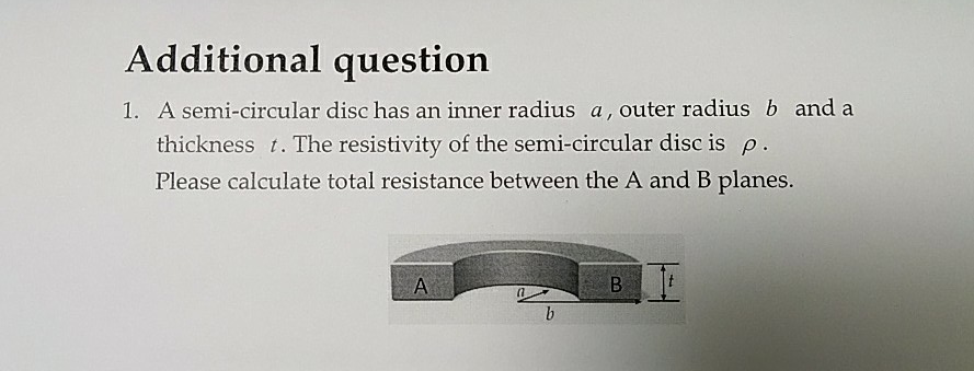 Solved Additional question A semi-circular disc has an inner | Chegg.com