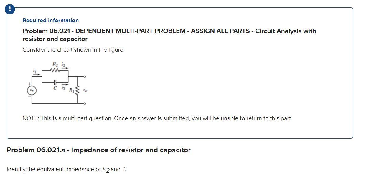 Solved Required information Problem 06.021 - DEPENDENT | Chegg.com