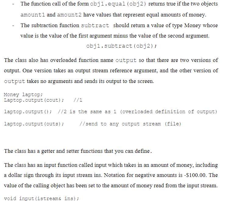 Solved Generate a class called Money, which represents | Chegg.com