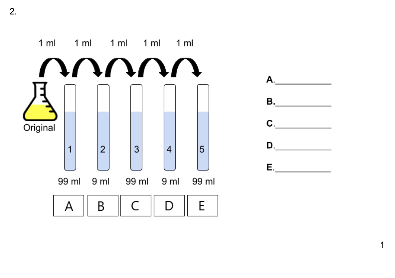 Solved 2. 1 ml 1 ml 1 ml 1 ml 1 ml an A. B. Original C. | Chegg.com