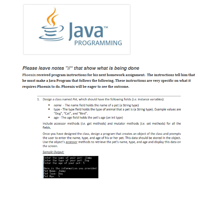 Solved Java" PROGRAMMING Please leave notes "Il" that show | Chegg.com
