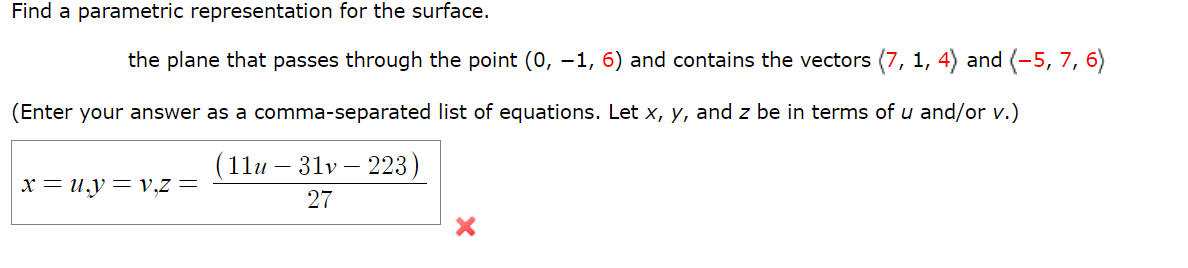 Solved Find a parametric representation for the surface.the | Chegg.com