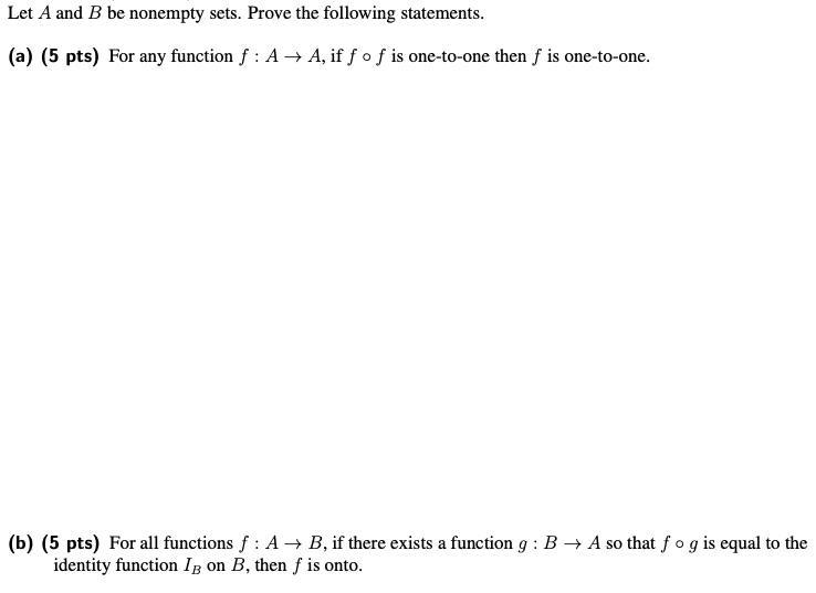 Solved Let A and B be nonempty sets. Prove the following | Chegg.com