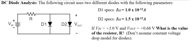 Solved DC Diode Analysis: The following circuit uses two | Chegg.com