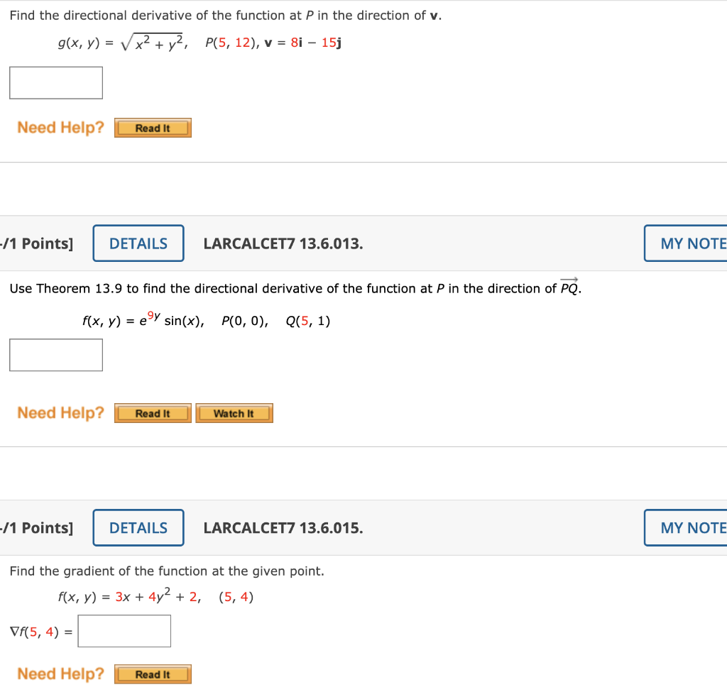 Solved Find The Directional Derivative Of The Function At P