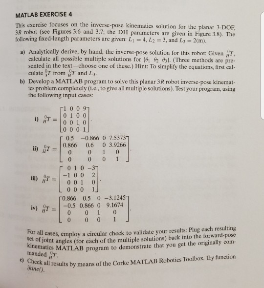 Solved MATLAB EXERCISE 4 This exercise focuses on the | Chegg.com