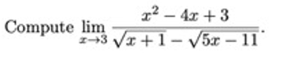 Solved Compute limx→3x2-4x+3x+12-5x-112.dont use l hospital | Chegg.com