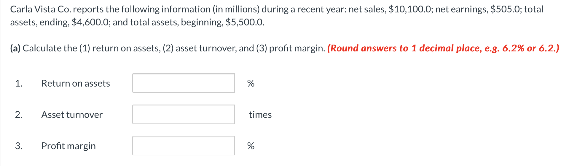 Solved Carla Vista Co. ﻿reports the following information | Chegg.com