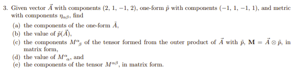 Solved Given vector vec(A) ﻿with components (2,1,-1,2), | Chegg.com