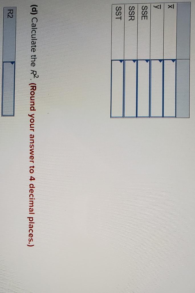 Solved (a) Make an Excel worksheet to calculate SSxx,SSyy, | Chegg.com