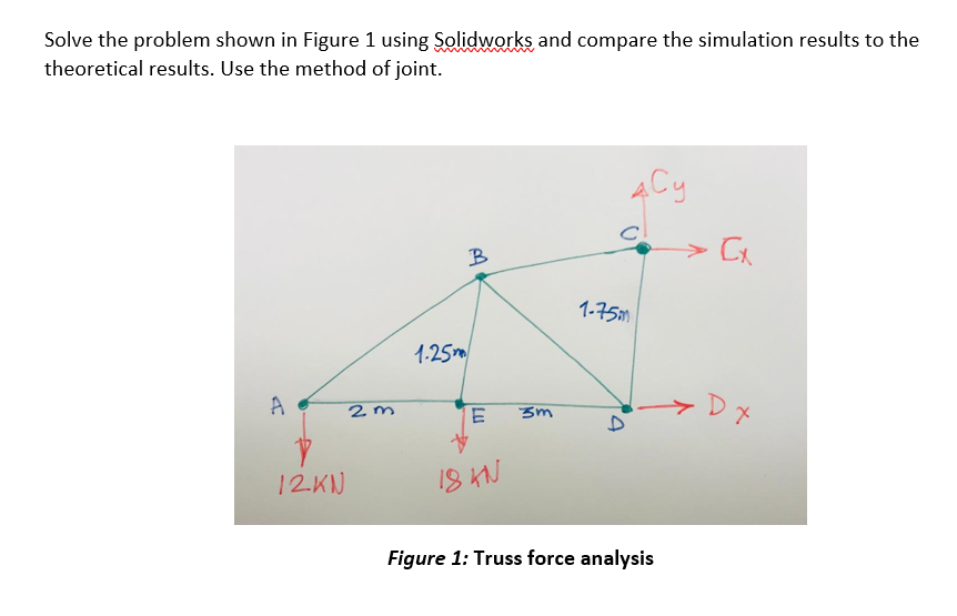 Solved Solve the problem shown in Figure 1 using Solidworks | Chegg.com
