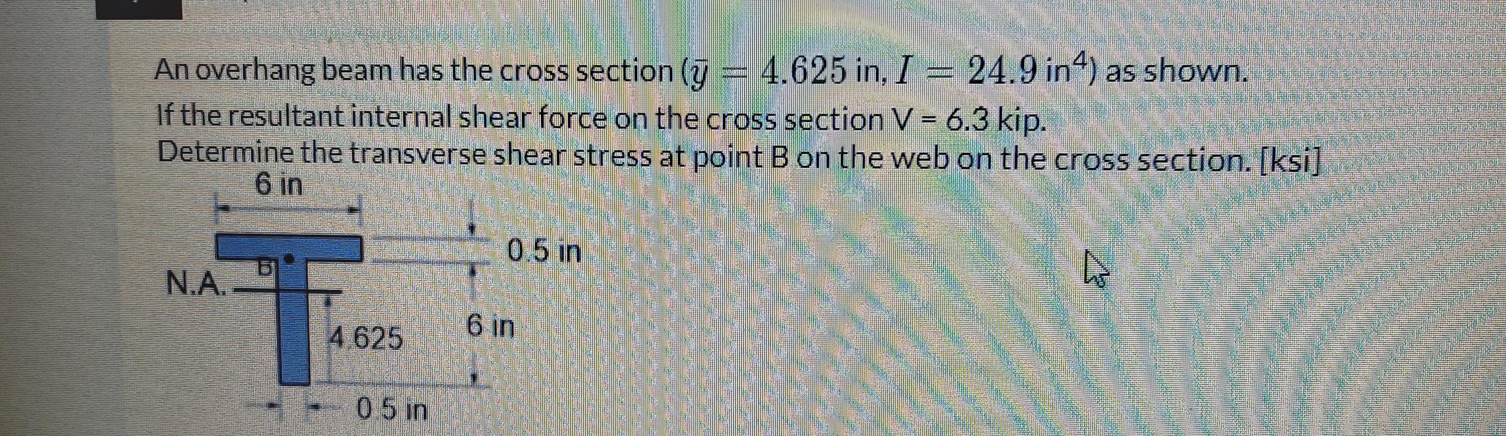 Solved An overhang beam has the cross section | Chegg.com