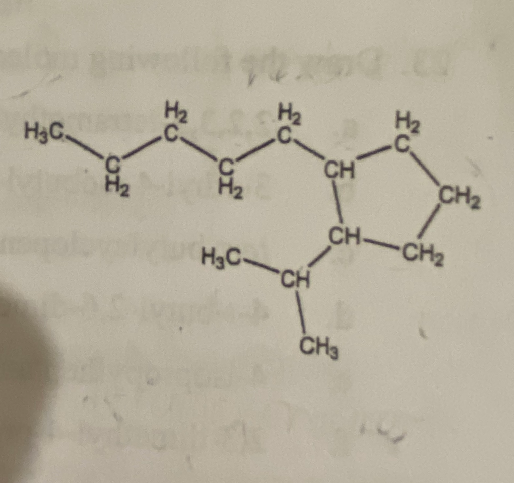 Solved What is the IUPAC name for the following structure? | Chegg.com