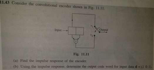 Solved 11.43 Consider the convolutional encoder shown in | Chegg.com