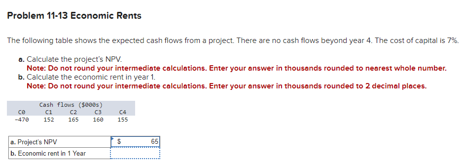 Solved Problem 11-13 Economic Rents The following table | Chegg.com