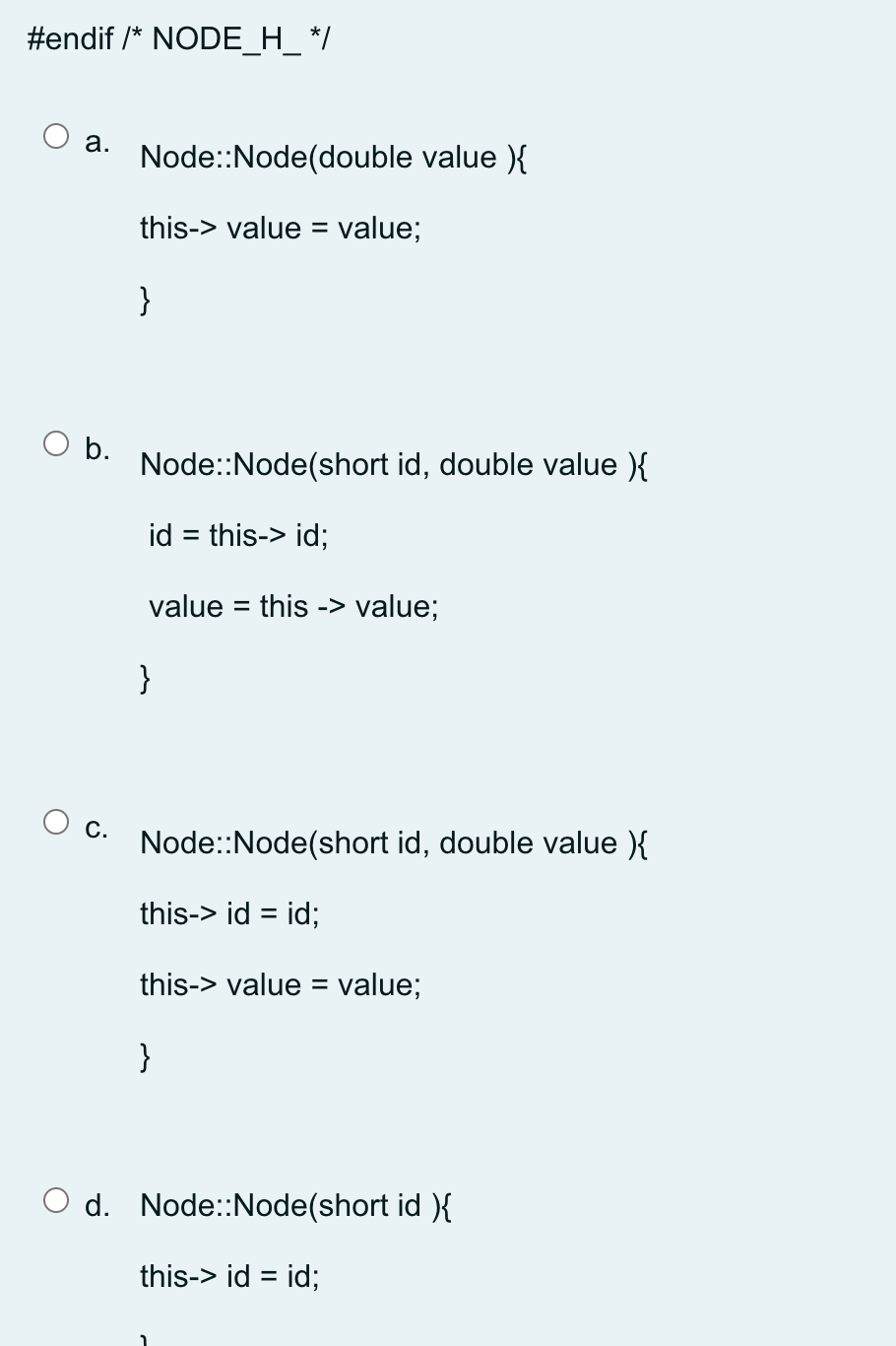 Solved Which of the following code is correct in the | Chegg.com