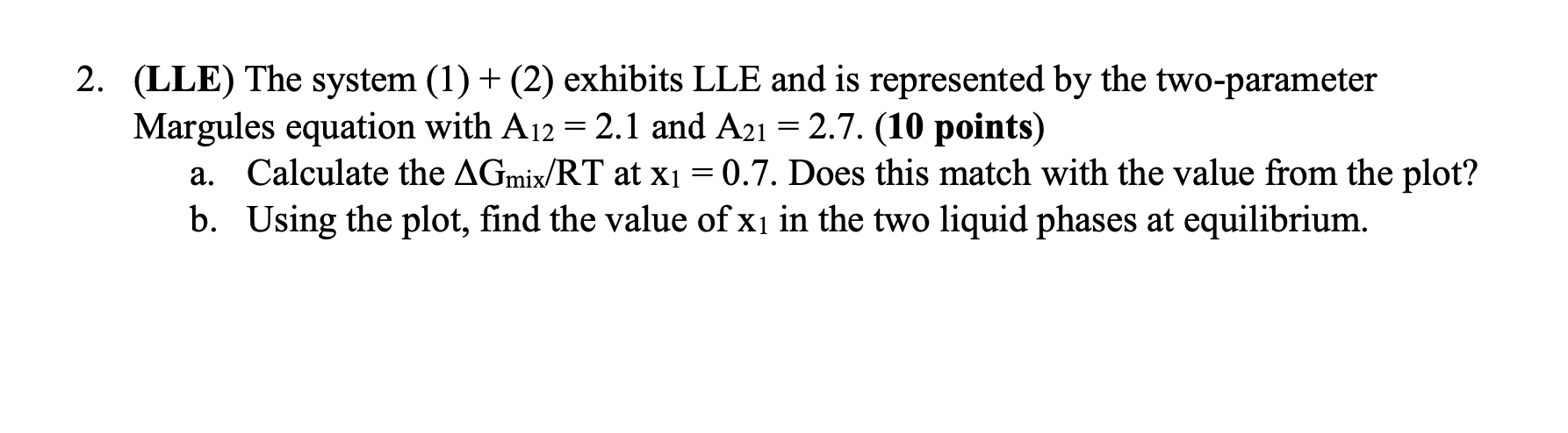 Solved 2. (LLE) The system (1) + (2) exhibits LLE and is | Chegg.com