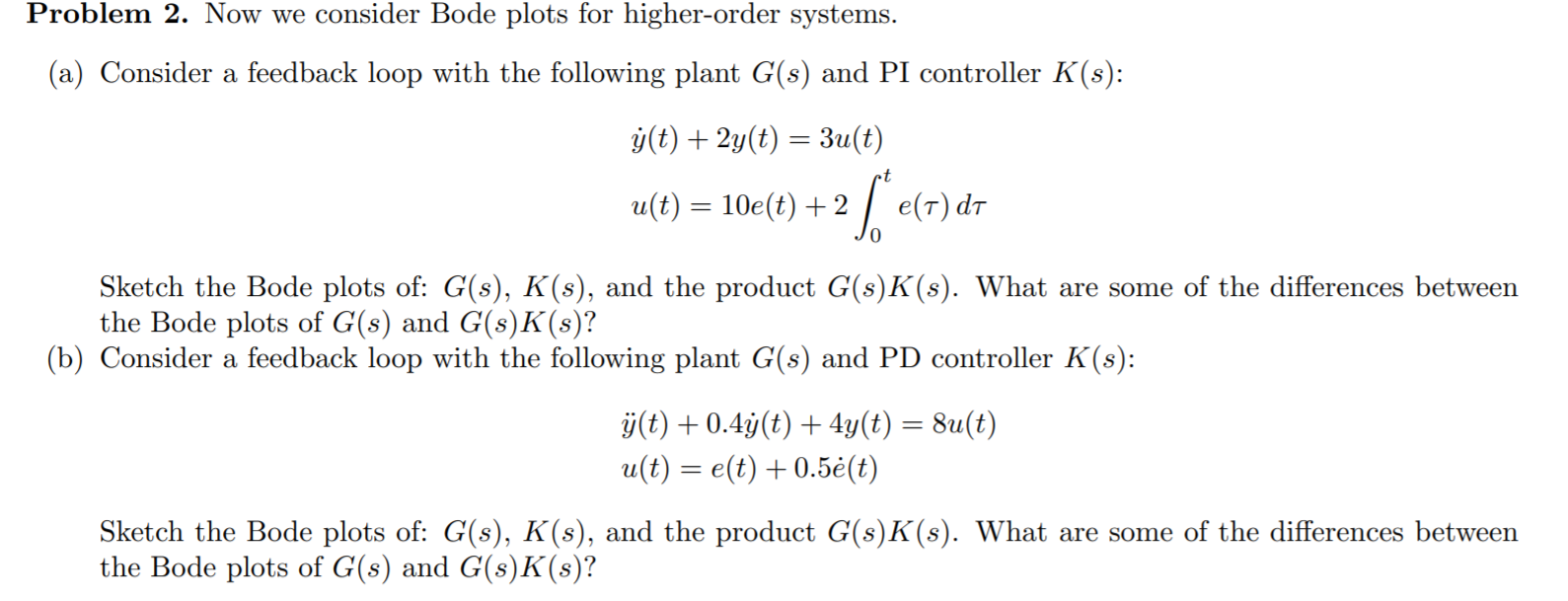 Solved Problem 2 Now We Consider Bode Plots For 