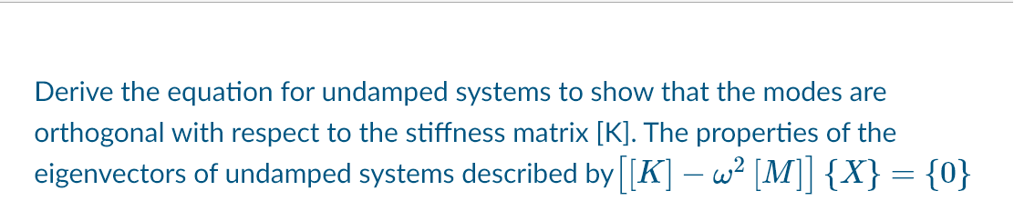 Solved Derive the equation for undamped systems to show that | Chegg.com