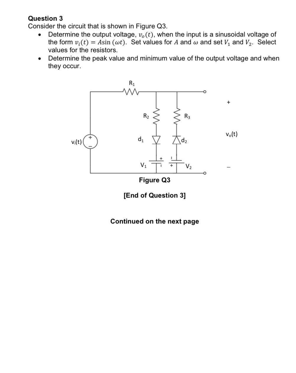 Solved Question 3 Consider the circuit that is shown in | Chegg.com