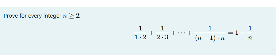 Solved Prove for every integer n > 2: 1 1 1 + + 1:2 2.3 + 1 | Chegg.com