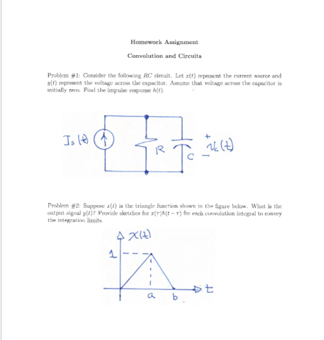 Solved Homework AssignmentConvolution and CircuitsProblem | Chegg.com