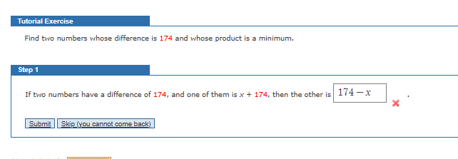 Solved Tutorial Exercise Find two numbers whose difference | Chegg.com Solved Tutorial Exercise Find two numbers whose difference | Chegg.com
