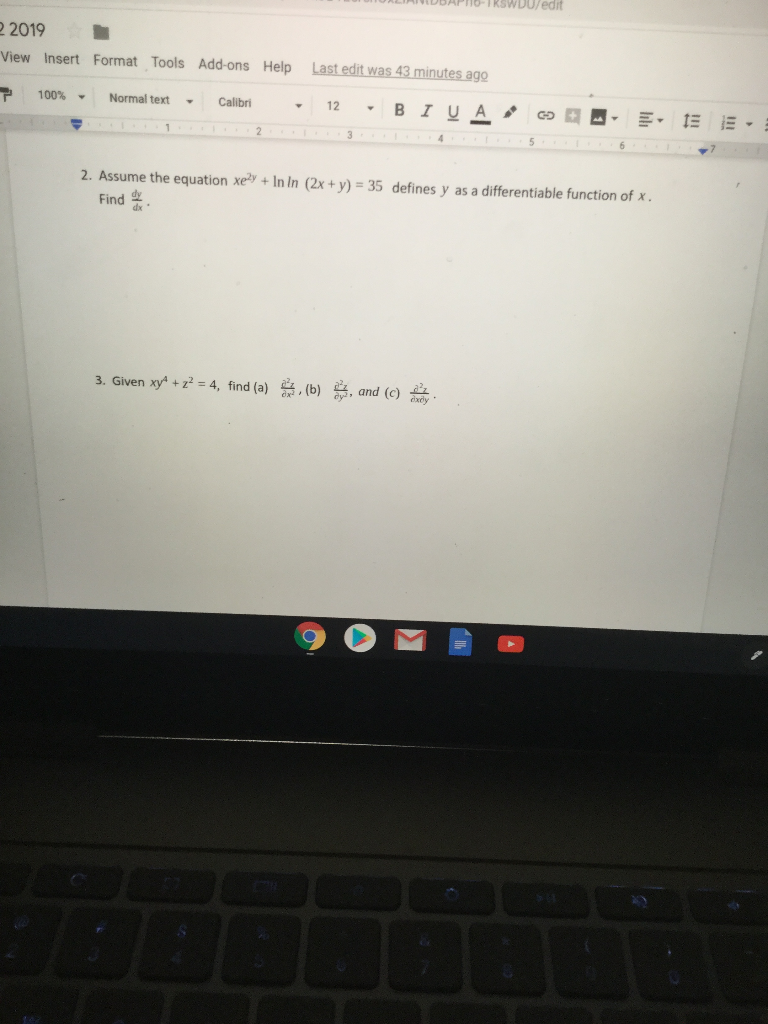Solved 019 ew Insert Format Tools Add-ons Help Last edit was | Chegg.com