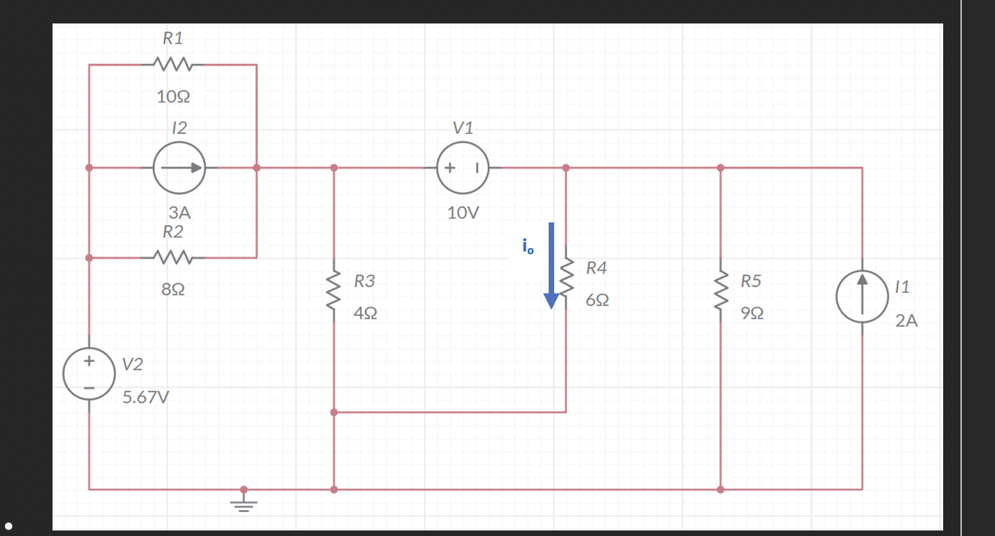 Solved Using Superposition, calculate io. Show work for | Chegg.com Solved Using Superposition, calculate io. Show work for | Chegg.com