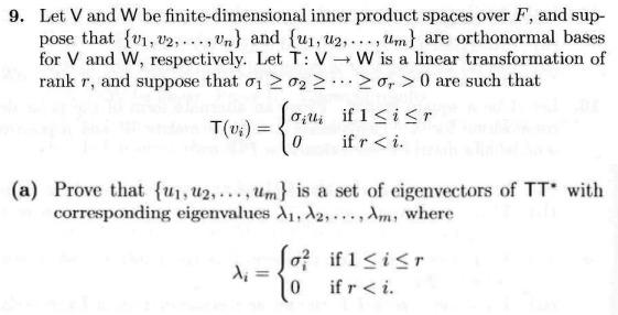 9. Let V and W be finite-dimensional inner product | Chegg.com