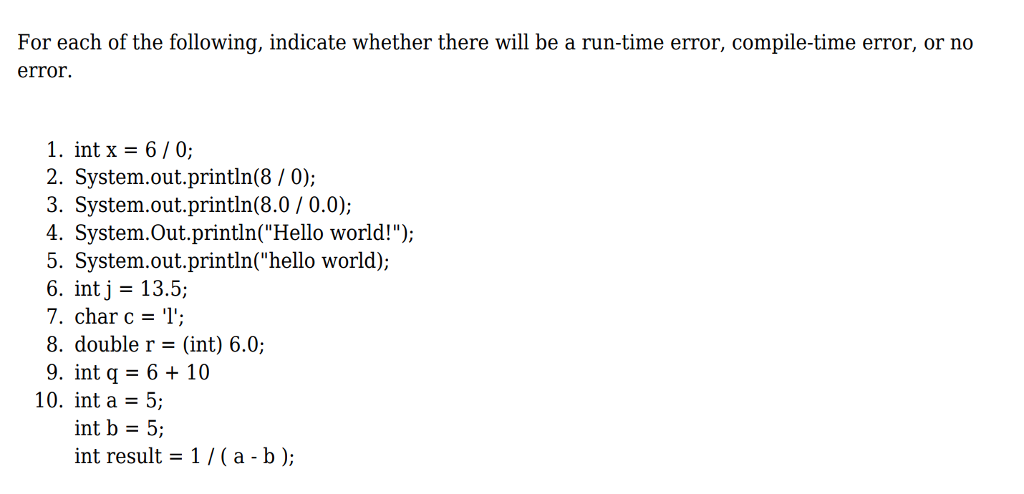 Solved For each of the following, indicate whether there | Chegg.com