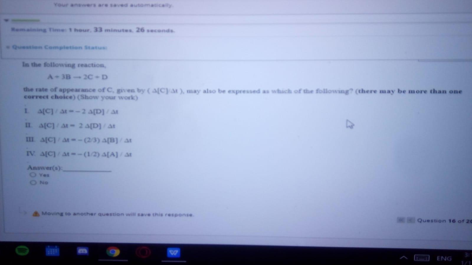 Solved your answers are saved automatically Time 1 hour, 33 | Chegg.com