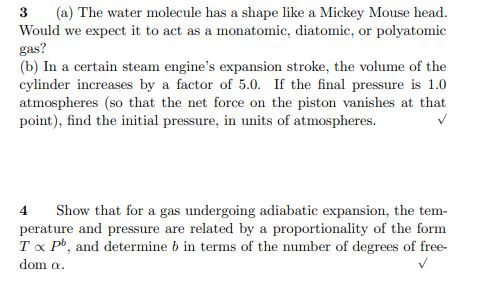 Solved 3 (a) The water molecule has a shape like a Mickey | Chegg.com
