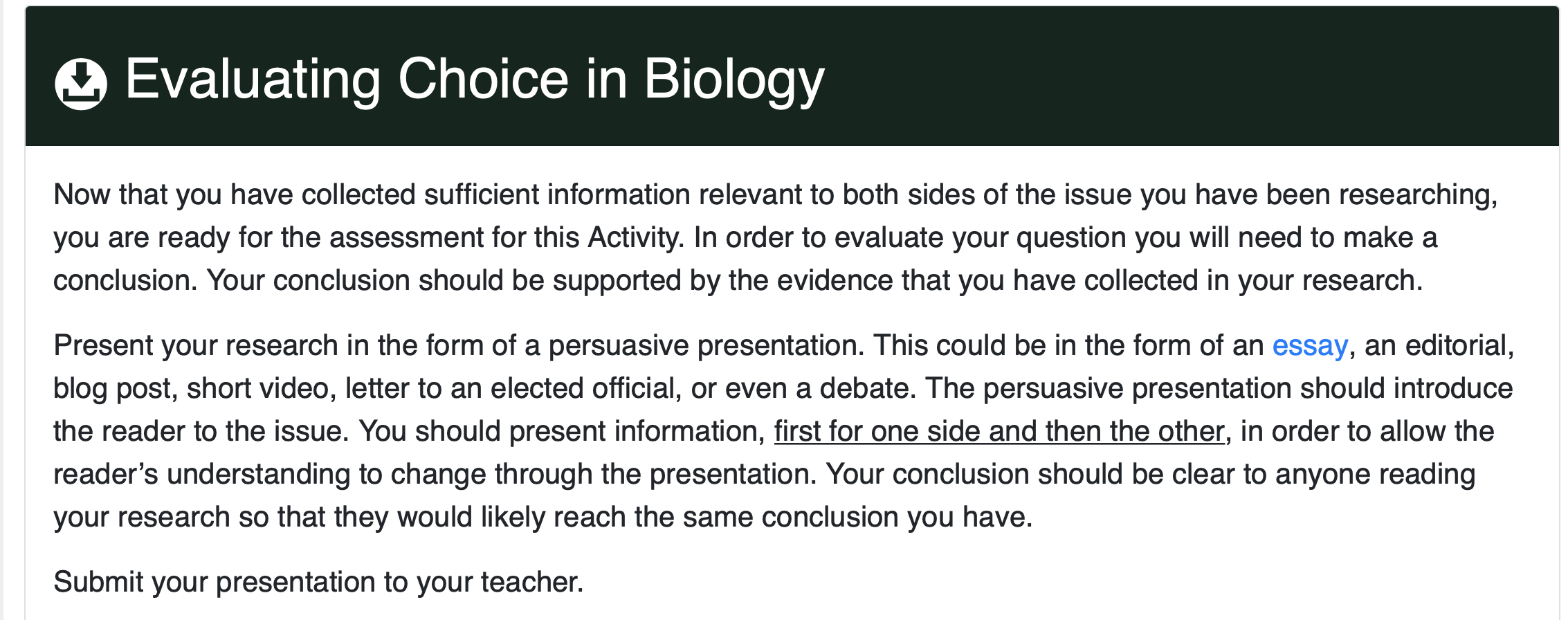 Solved Now that you have collected sufficient information | Chegg.com